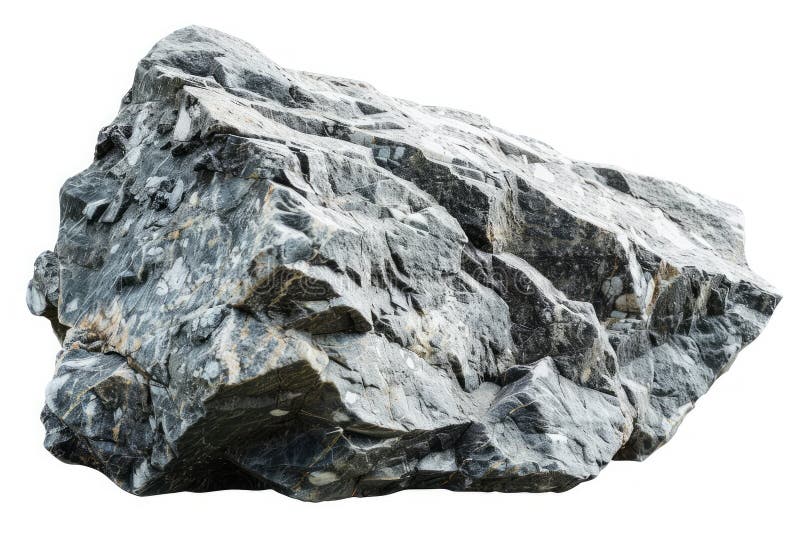 Large Gray Rock Isolated on White Background. Neural Network AI ...