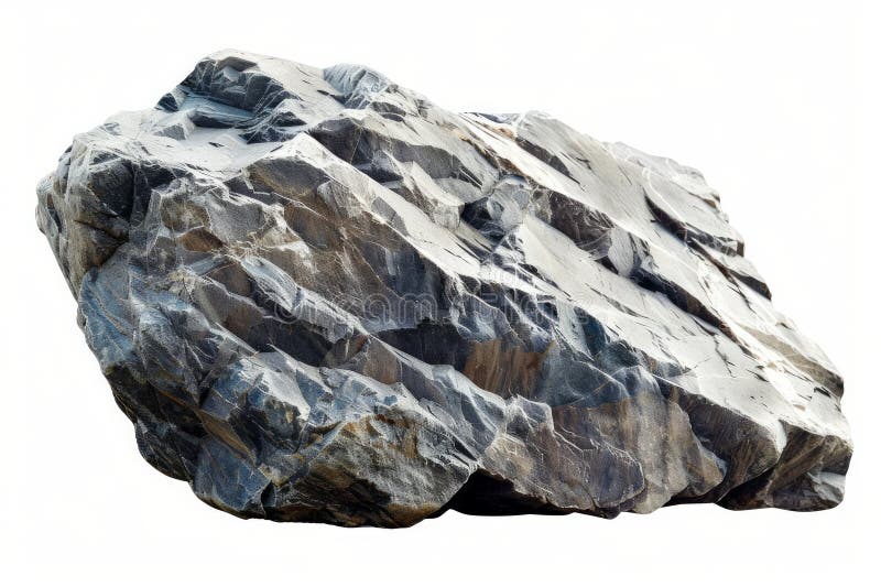 Large Gray Rock Isolated on White Background. Neural Network AI ...