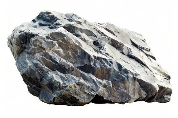 Large Gray Rock Isolated on White Background. Neural Network AI ...