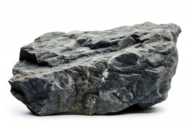 Large Gray Rock Isolated on White Background. Neural Network AI ...