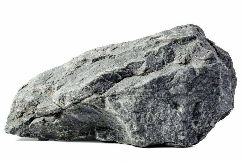 Large Gray Rock Isolated on White Background. Neural Network AI ...