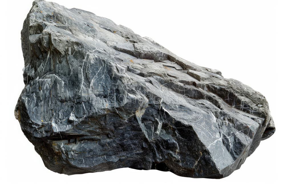 Large Gray Rock Isolated on White Background. Neural Network AI ...
