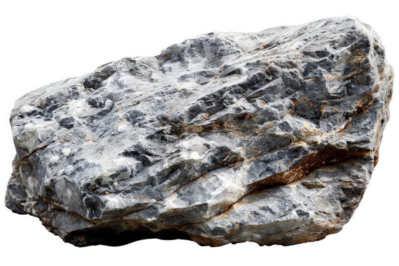 Large Gray Rock Isolated on White Background. Neural Network AI ...