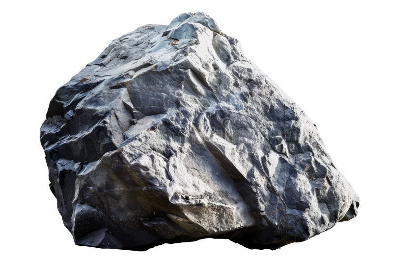 Large Gray Rock Isolated on White Background. Neural Network AI ...