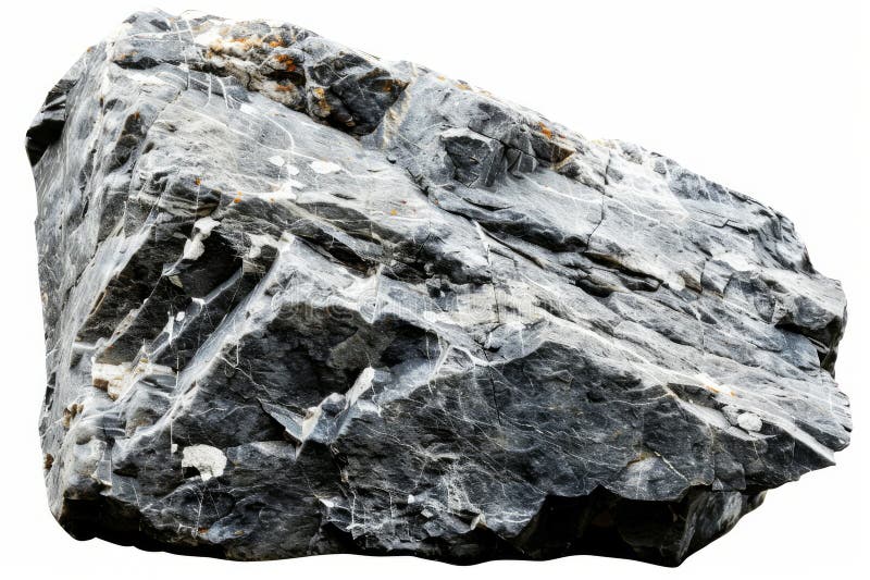 Large Gray Rock Isolated on White Background. Neural Network AI ...