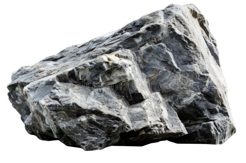 Large Gray Rock Isolated on White Background. Neural Network AI ...