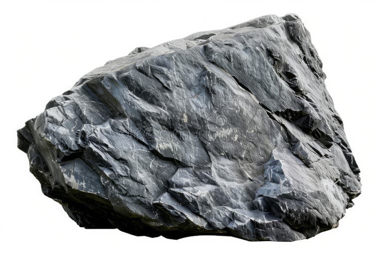 Large Gray Rock Isolated on White Background. Neural Network AI ...