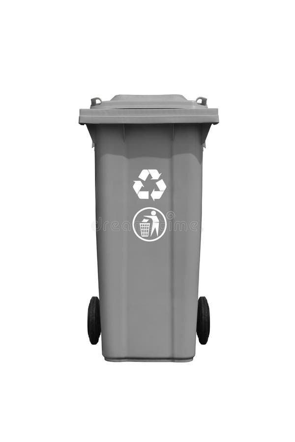 Grey open recycle bin stock photo. Image of recycling - 3813100