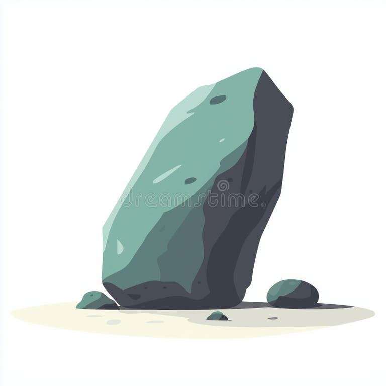 Large Green Boulder on a Sandy Surface Stock Image - Image of simple ...