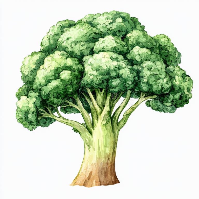 Large Green Broccoli Tree with Many Branches. Stock Photo - Image of ...