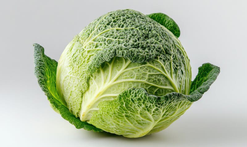 A Large Green Cabbage with a Stem Stock Photo - Image of organic ...