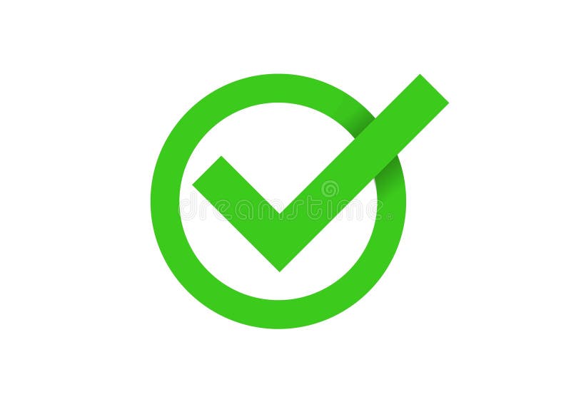 Large Green Check Mark in Circle Symbol for Approval or Success Stock ...
