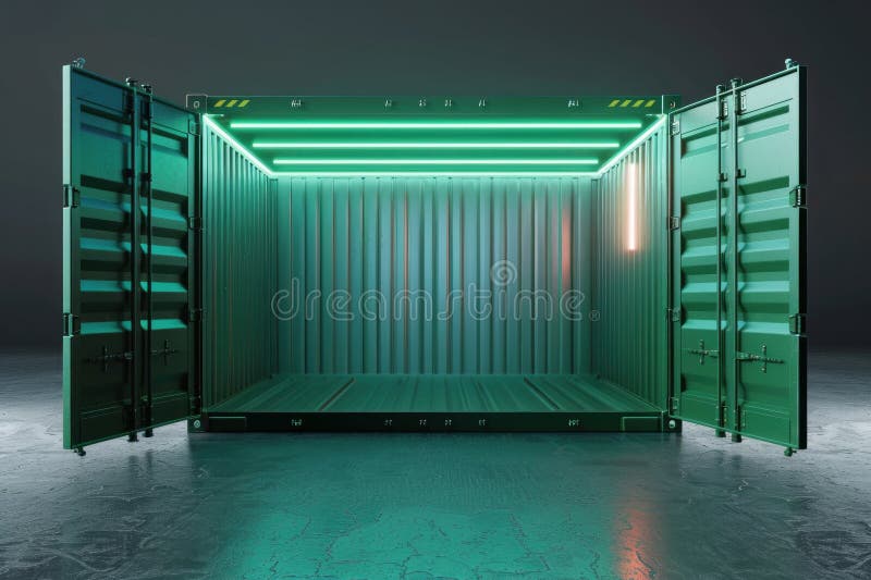 Blue Cargo Container Open Doors Stock Photos - Free & Royalty-Free ...
