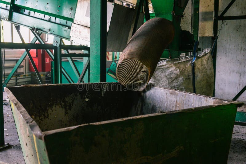 Large Green Container for Waste Collection. the Pipe from Which the ...