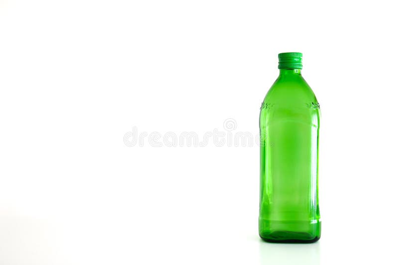 Large Green Empty Glass Bottle Isolated on White Stock Photo - Image of ...