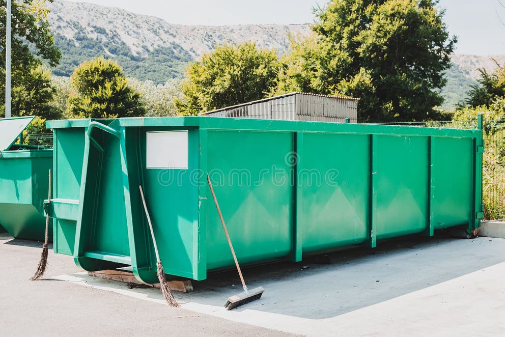 Large Waste Container at Local Sorting Station Stock Image - Image of ...
