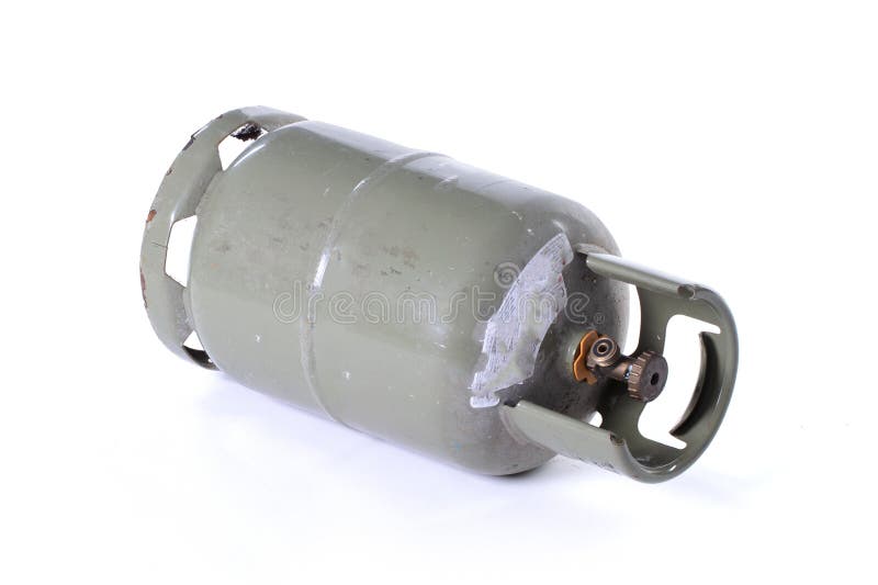 Large Green Gas Cannister, Isolated Stock Image - Image of green ...