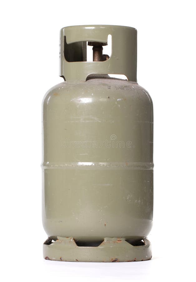 Large Green Gas Cannister, Isolated Stock Photo - Image of cooking ...