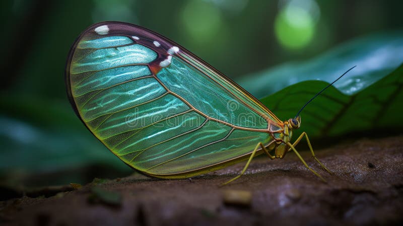 A Large Green Insect with a Long, Thin Body and a Long, Thin Tail Stock ...