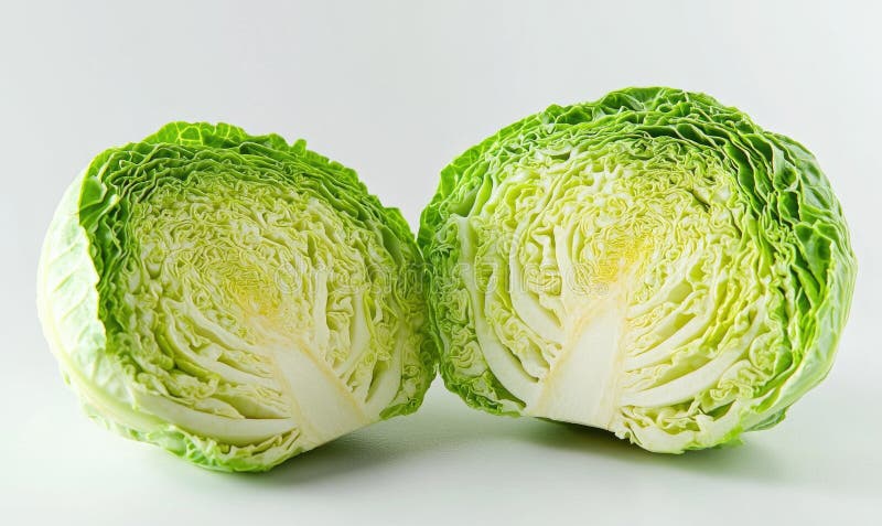 A Large Green Leaf of Cabbage is Cut in Half Stock Photo - Image of ...