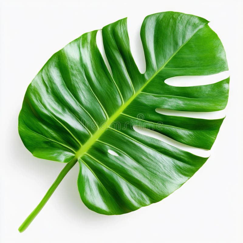 A Large Green Leaf on a White Background Stock Image - Image of large ...