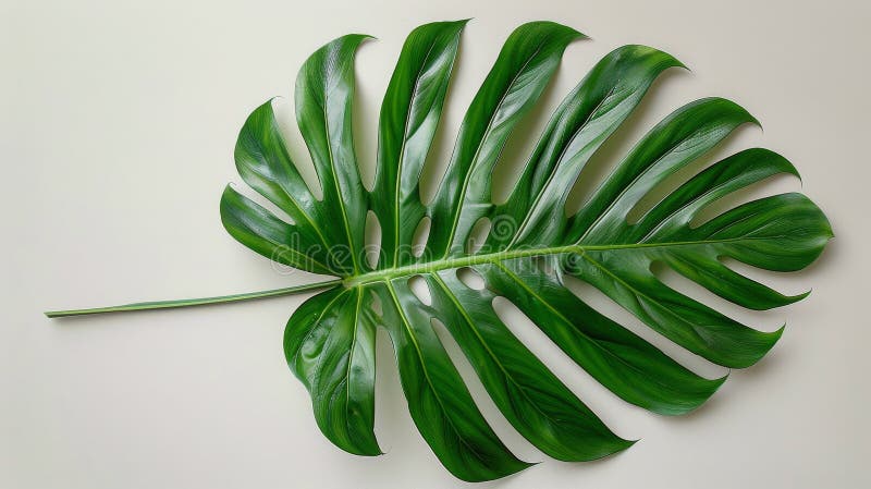 Large Green Leaf on White Table Stock Photo - Image of white, large ...