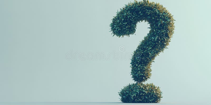 A Large Green Question Mark Made of Shrubbery Stock Illustration ...