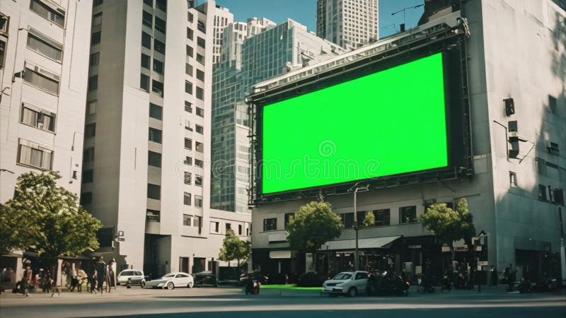 Green Screen Billboard in City Stock Footage - Video of city ...