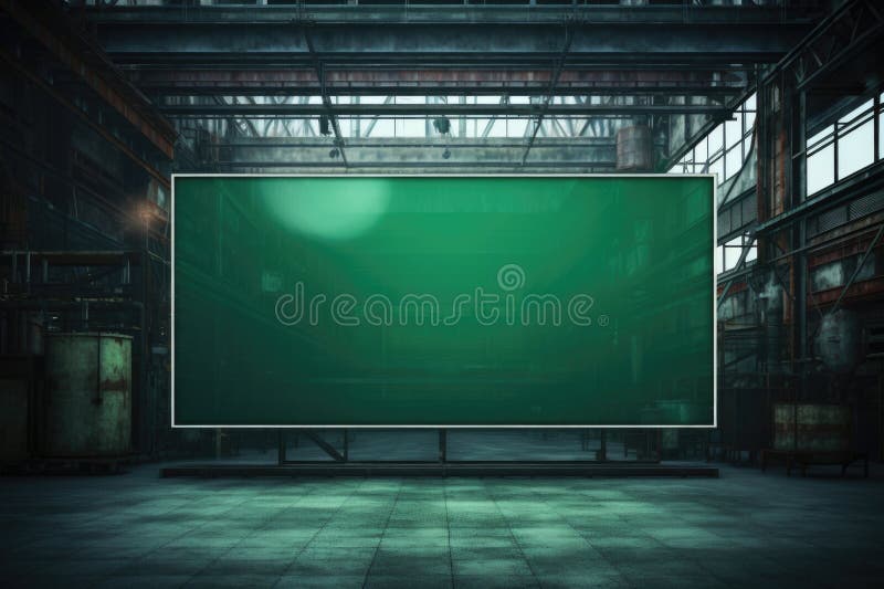Large Green Screen in Warehouse, Perfect for Filming Projects Stock ...