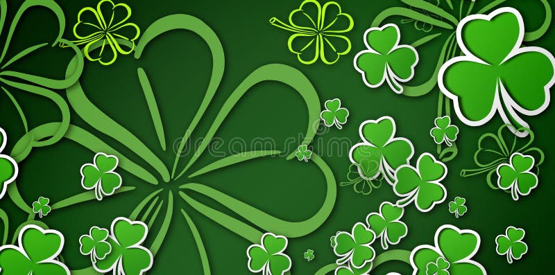 A Large Green Shamrock Pattern Stock Illustration - Illustration of ...