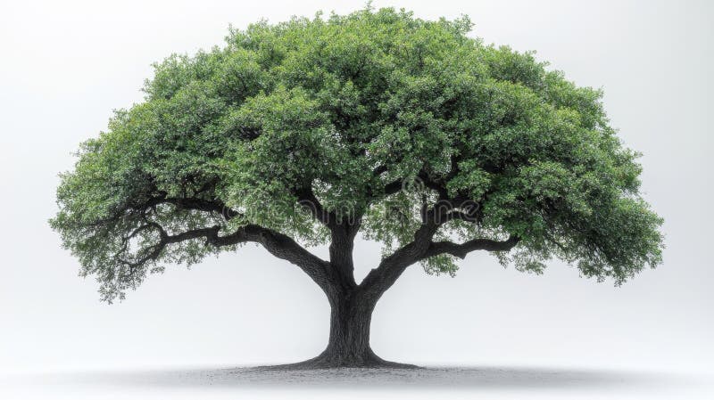 Large Green Tree with Wide Spreading Branches in a Peaceful Environment ...