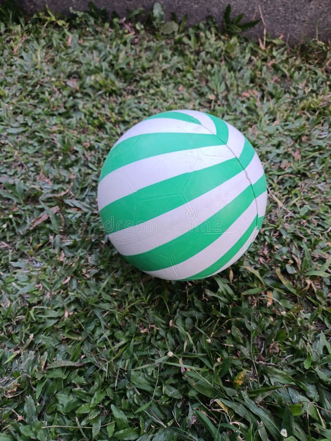 Large Green and White Plastic Soccer Ball Stock Photo - Image of green ...