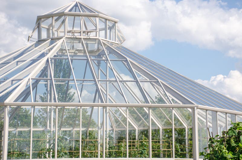 Large Greenhouse with Path in Foreground Stock Image - Image of inside ...