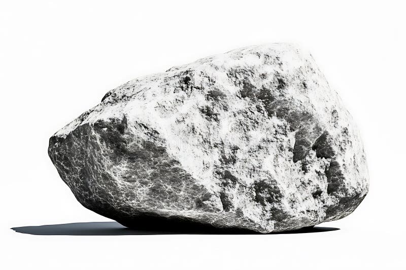 Large Grey Boulder Isolated on White Background Stock Illustration ...