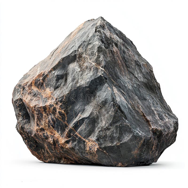 Large Grey Boulder Rough Rock Texture Stone Isolated Nature Element ...