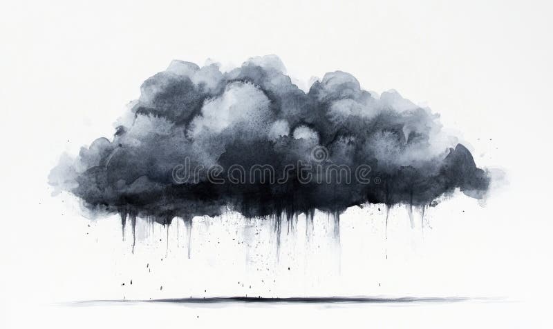 A Large Grey Cloud with Rain Falling from it Stock Image - Image of ...