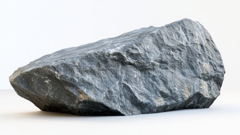 A Large Grey Rock Isolated on White Background Stock Illustration ...