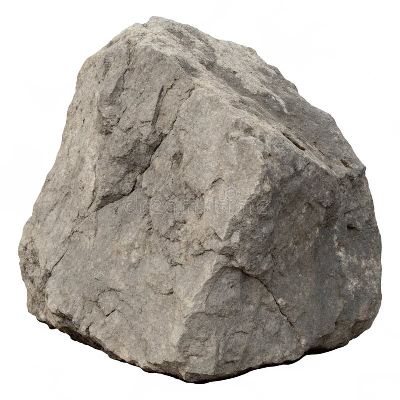 Large Grey Rock Isolated on White Background Stock Illustration ...
