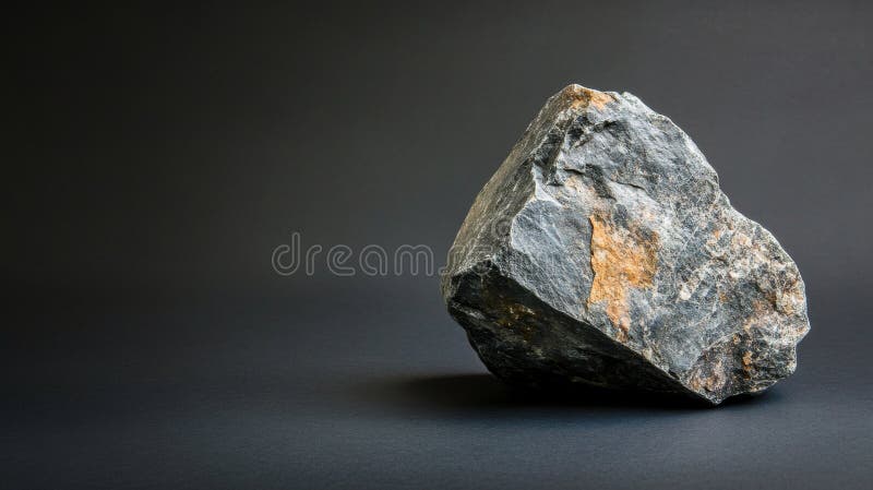 Large Grey Rock Casting Shadow on Dark Background Stock Image - Image ...