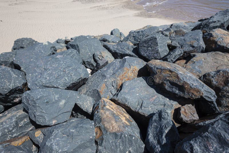 Large Grey Rocks Beach stock image. Image of rocks, color - 27299329