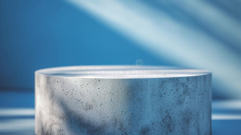 A Large Grey Stone Pillar Sits in Front of a Blue Wall. Product ...