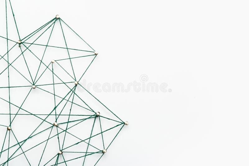 A Large Grid of Pins Connected with String. Communication, Technology ...