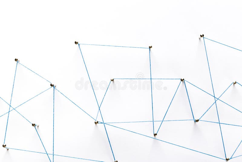 A Large Grid of Pins Connected with String. Communication, Technology ...