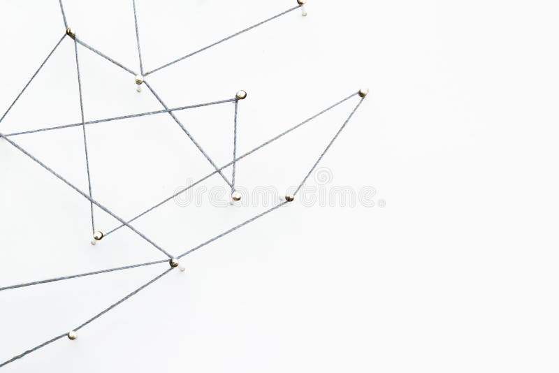 A Large Grid of Pins Connected with String. Communication, Technology ...