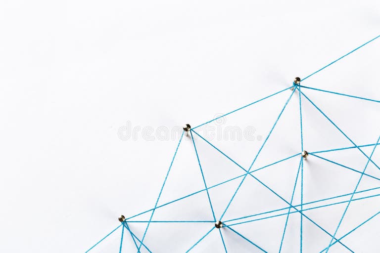 A Large Grid of Pins Connected with String. Communication, Technology ...