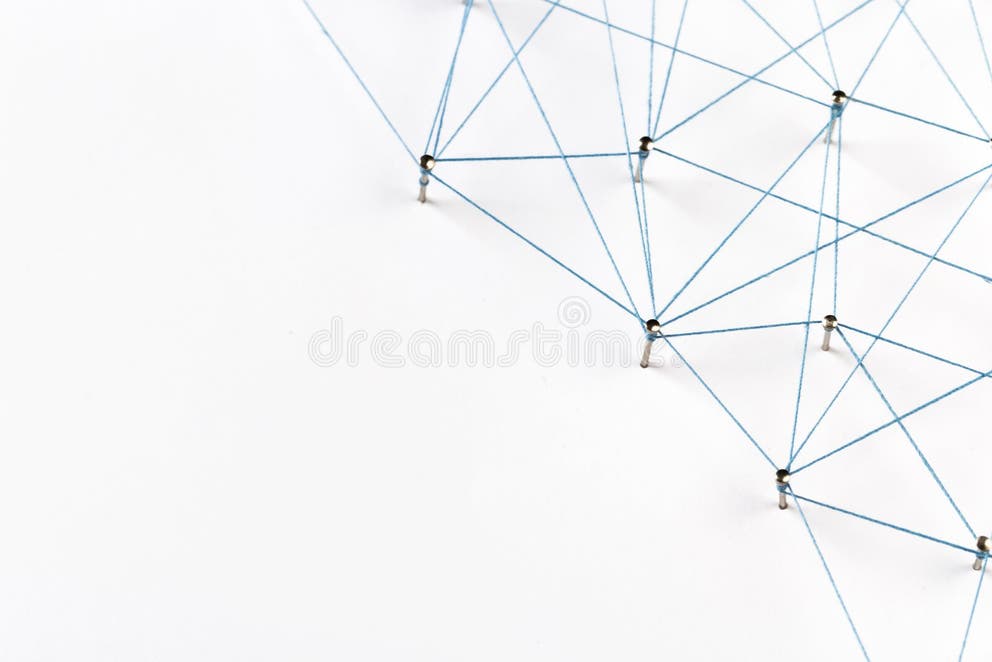 A Large Grid of Pins Connected with String. Communication, Technology ...