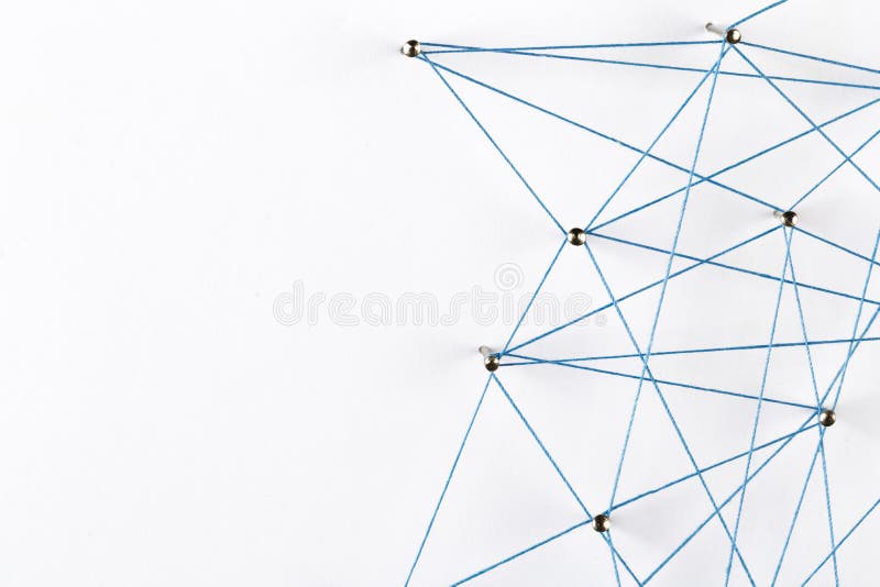 A Large Grid of Pins Connected with String. Communication, Technology ...