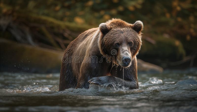 Large Grizzly Bear Looking at Camera in Wilderness Generated by AI ...