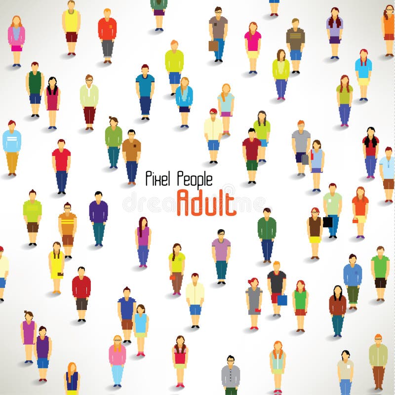 A Large Group of Adults Gather Design Stock Vector - Illustration of ...