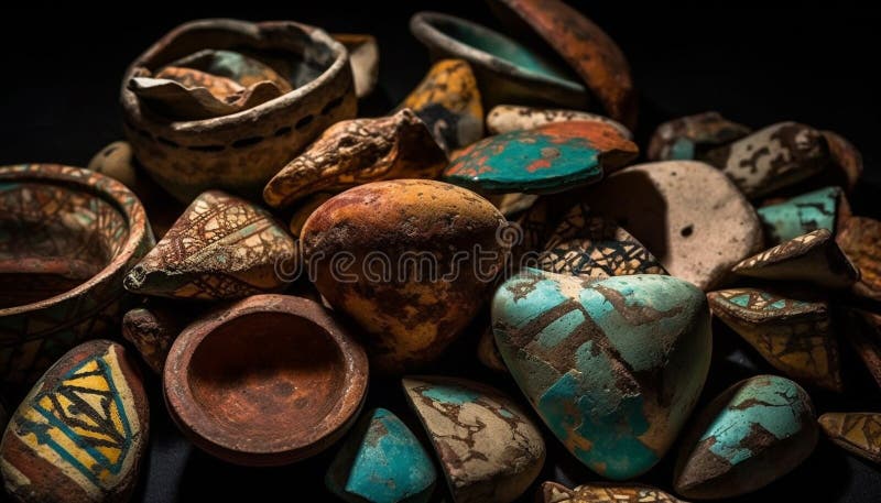 A Large Group of Ancient Turquoise Bracelets, a Beautiful Arrangement ...